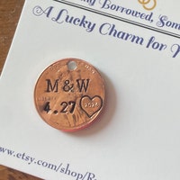 Husband and Wife Wedding Day Personalized Lucky Penny Key Chains ...