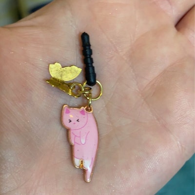 Cell Phone Charm Dust Plug Keychain Zipper Pull 3.5mm Audio Jack, Clip ...