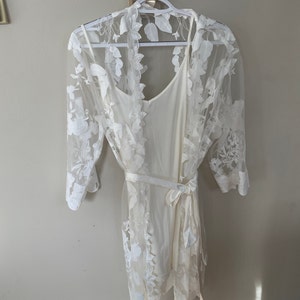 Full Lace Floral Bridal Robe Lace Robe for Bride Getting Ready Robe ...