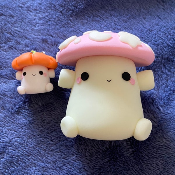 Pumpkin Patch Mushroom, Toadstool Sculpture, Figurine, Handmade ...