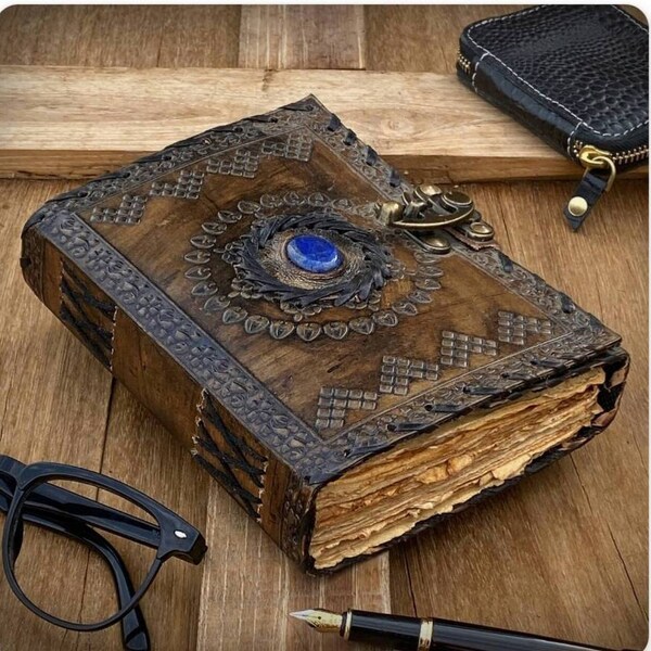 Blank Spell Book Owl Journal Handmade Deckle Edge Old Paper, Grimoire ...