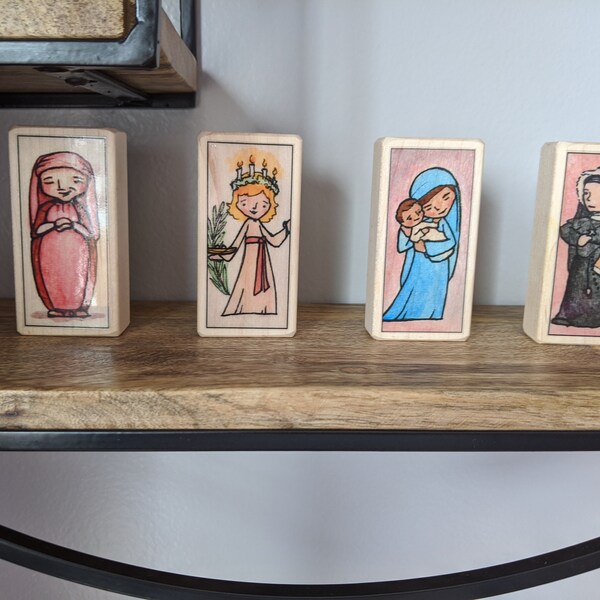 St Mary, Mother of God Patron Saint Block With Gift Bag // Madonna and ...