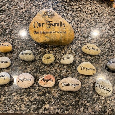 Engraved Mothers Day Stone, Etched or Carved Stone, Namesake Stone ...