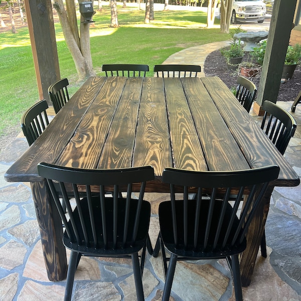 RUSTIC FARMHOUSE TABLE Small Kitchen Dining Farm House Reclaimed Wood ...