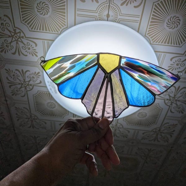 Moth Stained Glass Pattern: Insect Suncatcher DIY Template (PDF-PNG ...