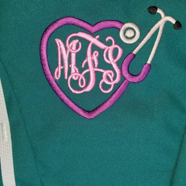 Heart Stethoscope Monogram Frame Embroidery Design - Instant Download ...