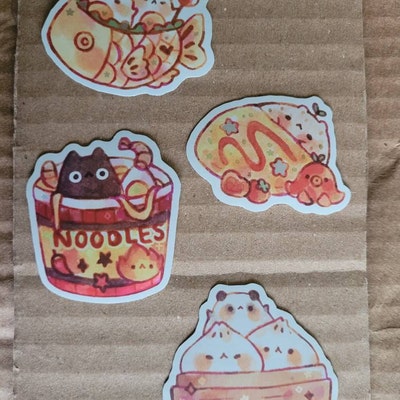 Cute Animal Foodies Stickers/ Matte/ Holographic/ Die Cut Stickers ...