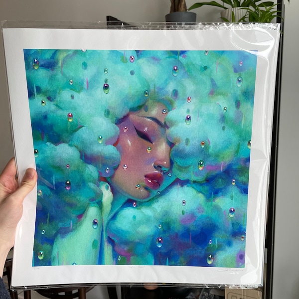 Cyan Rain - Limited Edition Print - Etsy