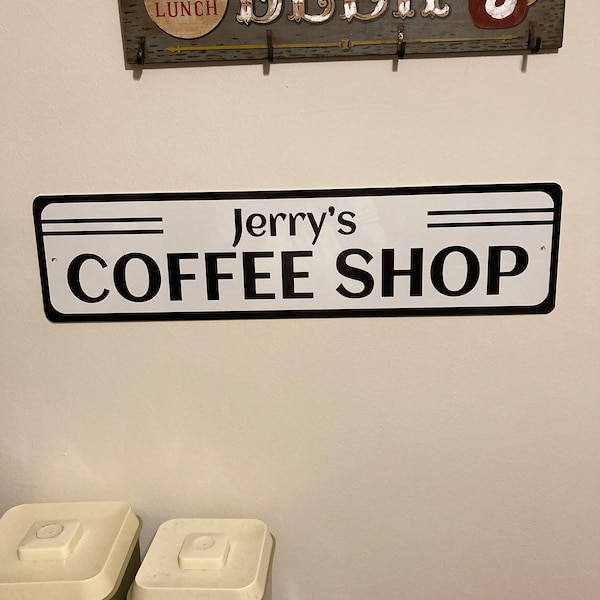 Main Street Coffee Shop Sign, Personalized Coffee Bar Location Sign ...