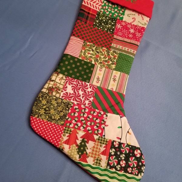 Personalized Handmade Patchwork Quilted Christmas Stockings - Etsy