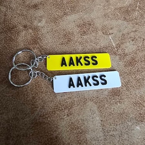 Custom 3D Number Plate Keyring, Personalised Name Keyring, Registration ...