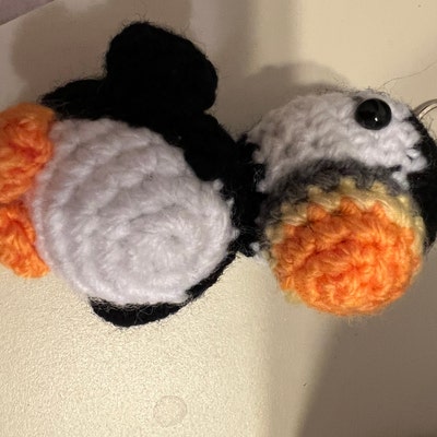 Crochet Amigurumi Cute Puffin Keychain Stuffed Animal Plush Toy ...