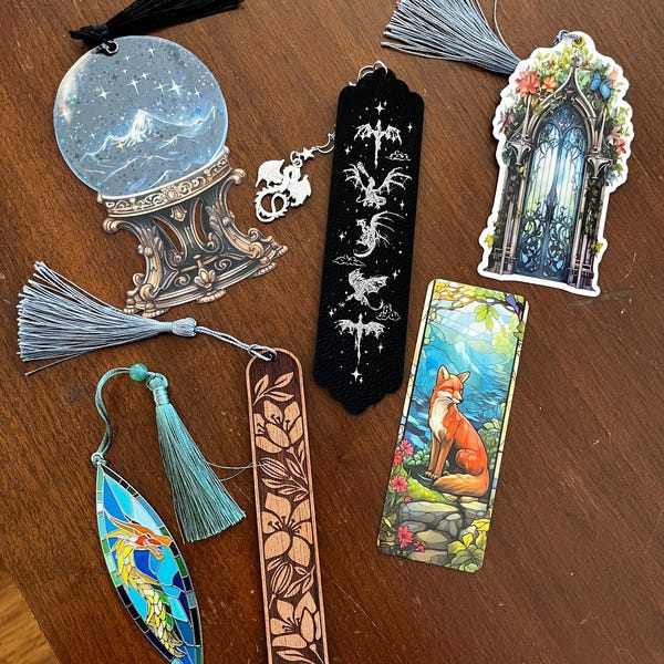 Ethereal Dragon Faux Leather Bookmark, Fantasy Bookmark, Elven-inspired ...