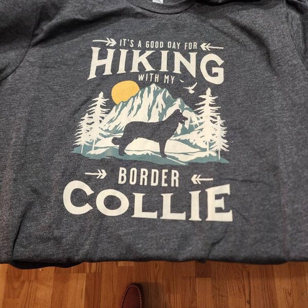 Border Collie Hiking T-shirt, Hiking With My Border Collie, Border ...