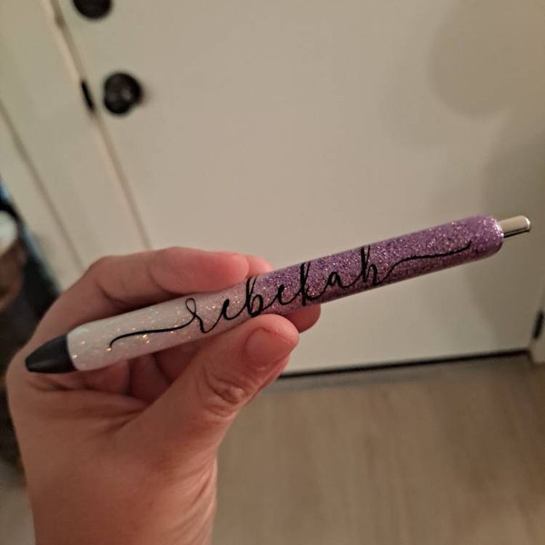 Glitter Personalized Gel Pens | Custom Pens | Custom Epoxy Glitter Pens ...