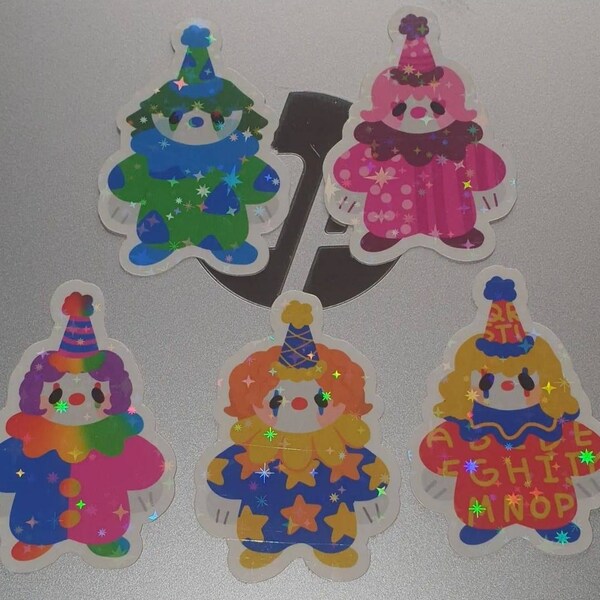 Holographic Clowns Sticker Pack! - Etsy