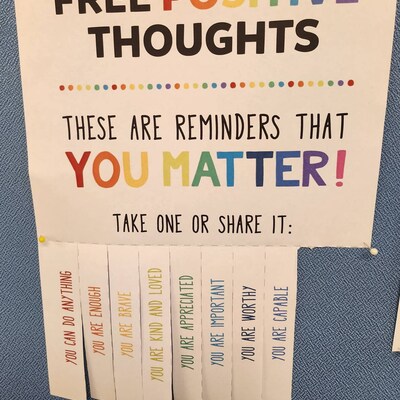 Affirmation Tear off Flyer, School Counselor Office Door Sign, Positive ...