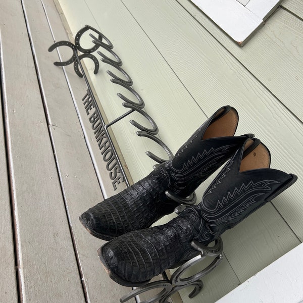 Rustic Custom Horseshoe Boot Rack - 1, 2, 3, or 4 Pairs - Handmade ...