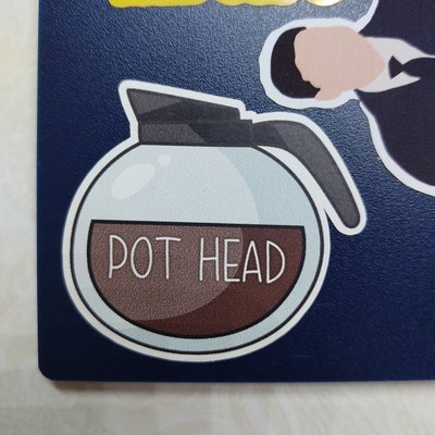 Coffee Pot Head Sticker, Best Friend Gift, Food Stickers, Funny ...