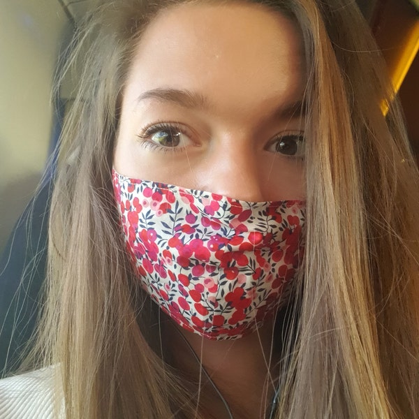 Liberty Print Face Mask, Face Mask, Adjustable Mask, Breathable Mask ...