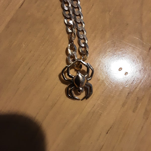 Gold Spider Necklace - Solid 14K Gold Spider Charm Spider Pendant ...