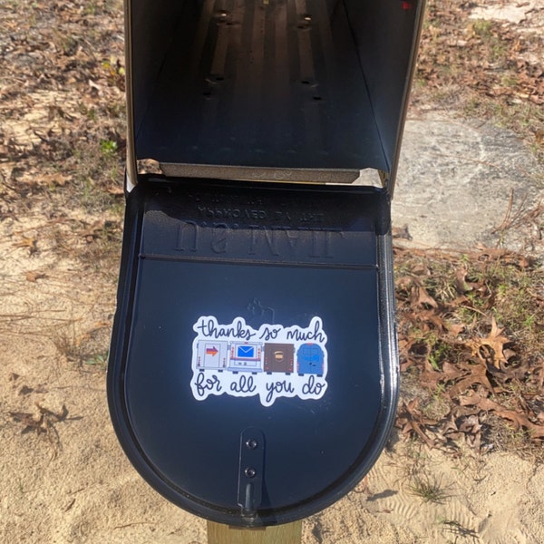 Thank You Mailbox Decal New, Mailman Sticker, Mailman Gift, Mailbox ...