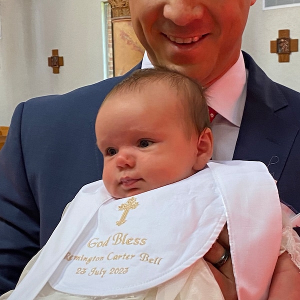 Custom Baptism Bundle - Bib, Stole, Towel and Shoes - Dedication, New ...