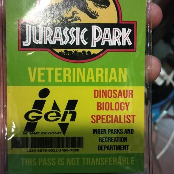 Jurassic Park - Clip-on Ingen ID Photo Pass Badge Set Prop Collection ...