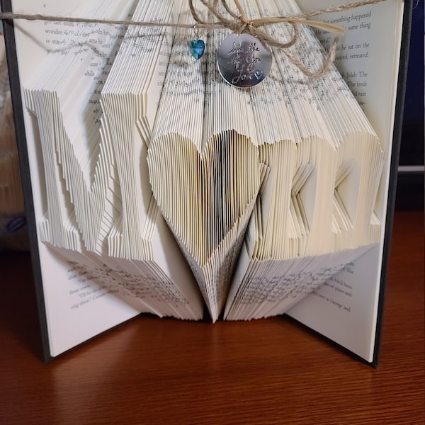 MOM or MUM W/heart Book Folding Pattern — 215 Folds (430 Numbered Pages ...