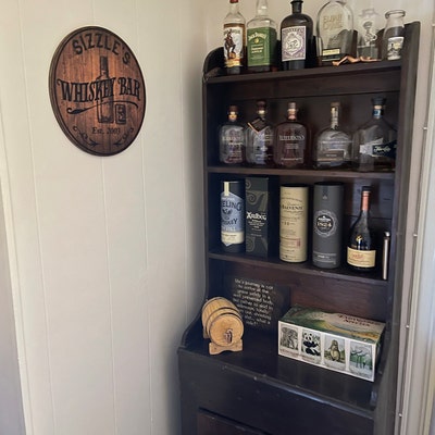 Personalized Whiskey Bar Sign Wood Signs Pub Bar Man Cave Wall Décor ...