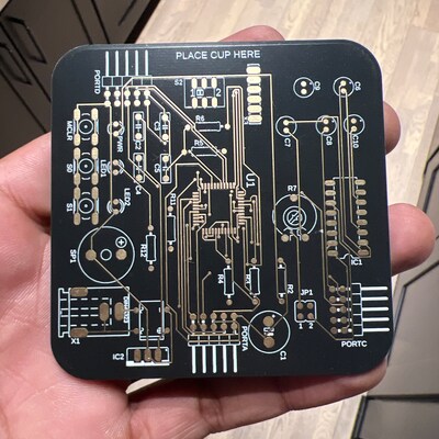 The Original: Set of 2 Coasters in Pcb-design With Gold Contacts for ...