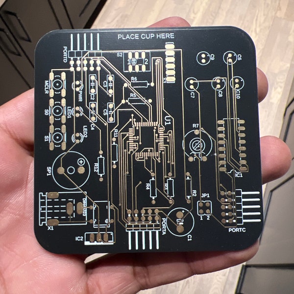 The Original: Set of 2 Coasters in Pcb-design With Gold Contacts for ...