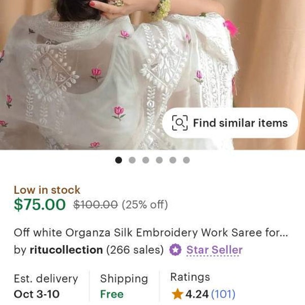 South Langa Voni Tissue Organza Sequence Work Dupattas - Etsy