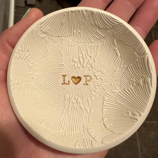 Ocean Waves Personalized Ring Dish, Custom Ring Holder, Embossed Waves ...