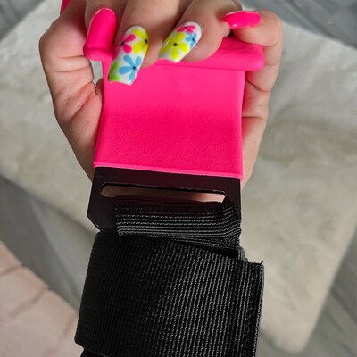 Pink Colour Power Weight Lifting Training Gym Straps Hook Bar Wrist ...