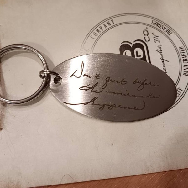 Handwritten Key Chain, Your Handwriting Keychain - or Font ...