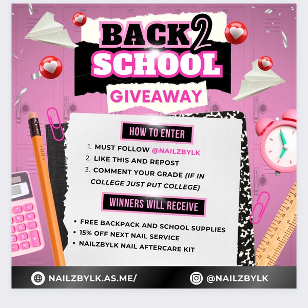 Back to School Giveaway Flyer, DIY Flyer Template Design, Back to ...