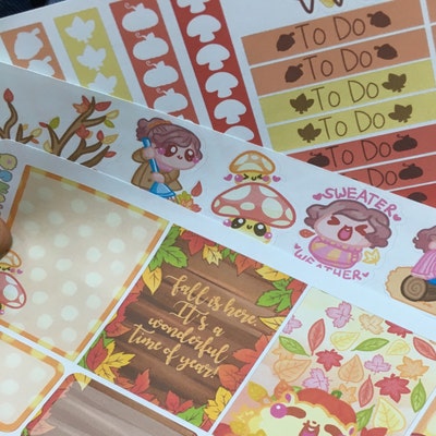 Fall is Here Planner Kit Planner Stickers, Cute Stickers for Erin ...
