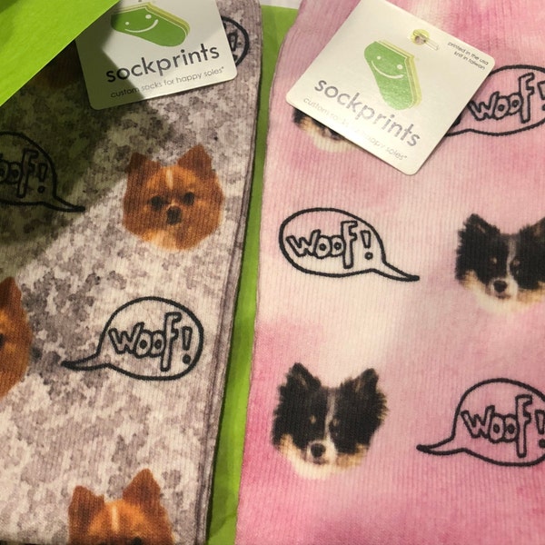 Custom Pet Photo Socks: Personalized Dog Face Gift, Cotton Blend - Etsy