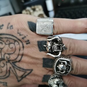 Large Skull ring bling gangster sterling silver steampunk | Etsy