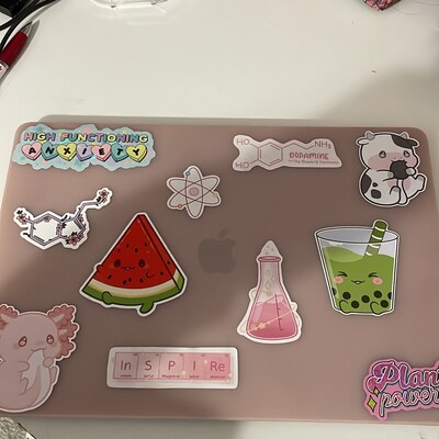 Cute Cow Munchimal Kawaii Animal Large Gloss Vinyl Notebook Laptop ...