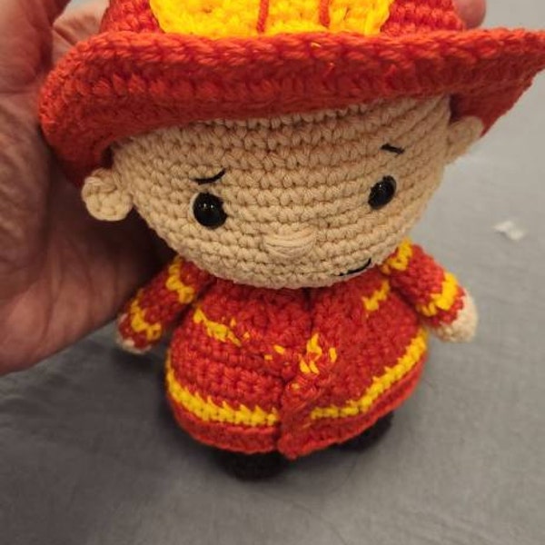 Charlie the Firefighter Crochet PATTERN, Crochet Fireman, Amigurumi ...