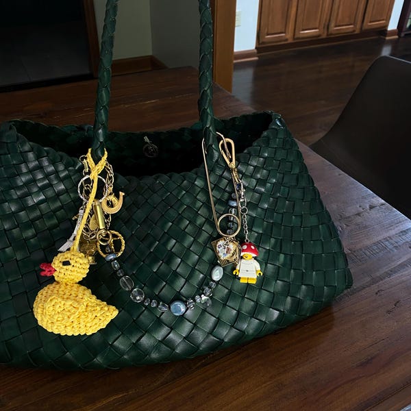 Mosaic Bag Charm | Handmade Beaded Bag Charm With Vintage Beads ...