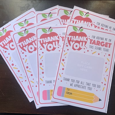 Printable Teacher Gift Card Holder, Teacher Appreciation, Personalized ...