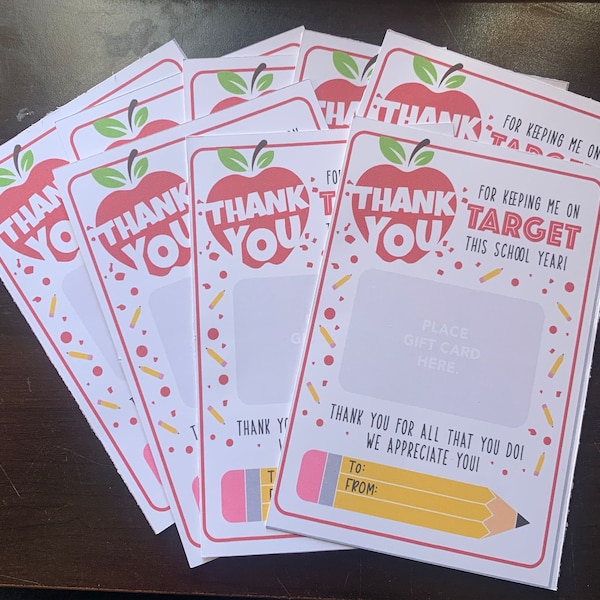 Printable Teacher Gift Card Holder, Teacher Appreciation, Personalized ...