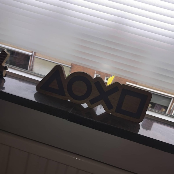 Wooden Playstation Stand With Cutout Effect Ps Logo Sign Ps5 Ps4 Gaming ...
