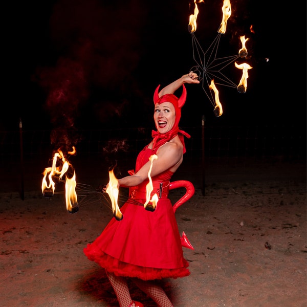 Devil Hood | Red Devil Hood | Vintage Devil Hood | Devil Bonnet - Etsy