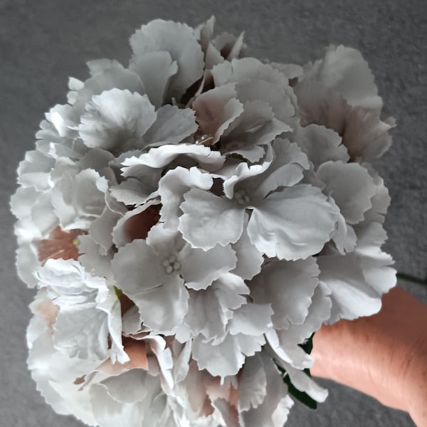 Artificial Hydrangea, Grey Hydrangea, Gift for Her, Hydrangea Flower ...