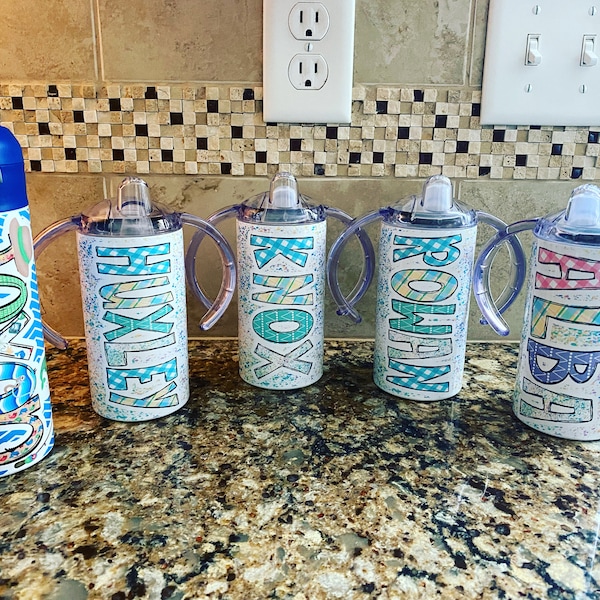 Spring Sippy Cup With Bonus Lid, Personalized Tumbler for Kids, Easter ...