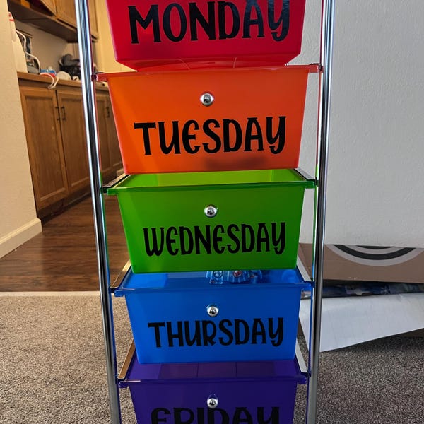 Days of the Week Decals, Days of the Week Stickers, Weekday Decals ...